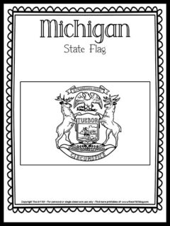 Michigan State Flag Coloring Page {FREE Printable!} - The Art Kit