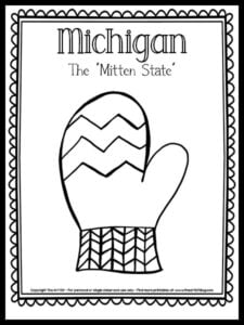 Michigan "The Mitten State" Coloring Page {FREE Printable!} - The Art Kit