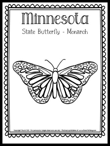 Minnesota State Butterfly (Monarch) Coloring Page {FREE Printable ...