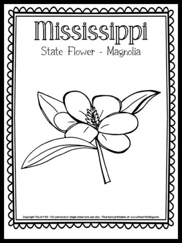 Mississippi State Flower Coloring Page (Magnolia!) {FREE Printable ...