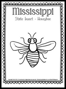 Mississippi State Insect Coloring Page (Honeybee!) {FREE Printable ...