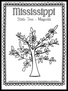 mississippi state tree magnolia coloring page the art kit copy - The ...