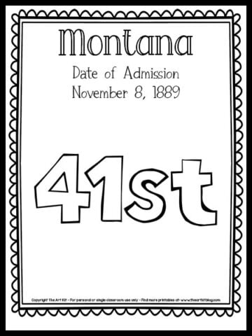 Montana (The 41st State!) Coloring Page {FREE Printable!} - The Art Kit