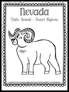 nevada state animal desert bighorn coloring page the art kit copy - The ...