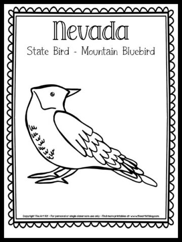 Nevada State Bird Coloring Page (Mountain Bluebird!) {FREE Printable ...
