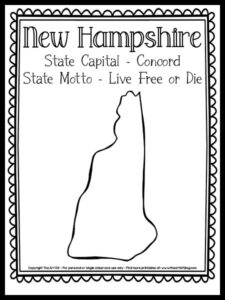 {Free Printable} New Hampshire State Outline Coloring Page - The Art Kit