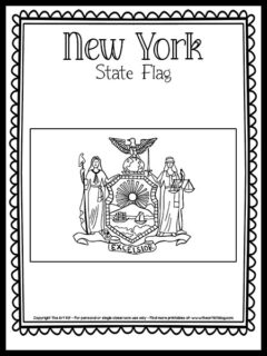 Free Printable New York State Flag Coloring Page - The Art Kit