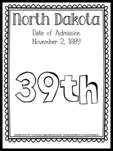 North Dakota Coloring Page (The 39th State!) {FREE Printable!} - The ...
