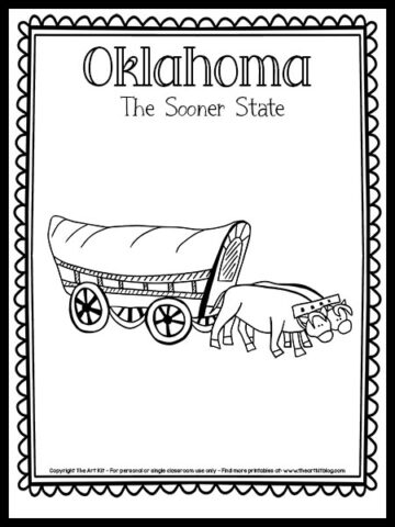 Oklahoma Sooner State Coloring Page {FREE Printable!} - The Art Kit