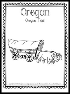 Oregon Trail Coloring Page {FREE Printable!} - The Art Kit