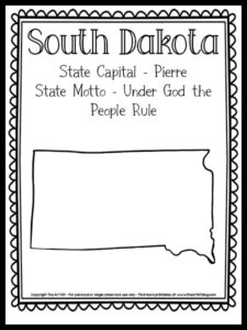 south dakota outline state capital motto coloring page the art kit copy ...