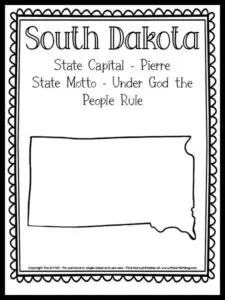 south dakota outline state capital motto coloring page the art kit copy ...