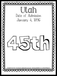 Utah Coloring Page (the 45th State!) {FREE Printable!} - The Art Kit