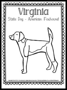 Virginia State Dog Coloring Page (American Foxhound) {FREE Printable ...