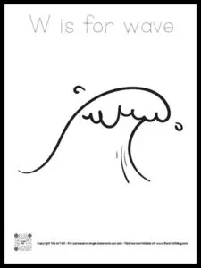 w is for wave coloring page printable dotted font_the art kit copy ...