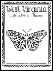 West Virginia State Butterfly Coloring Page (Monarch!) {FREE Printable ...
