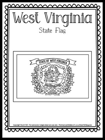 West Virginia State Flag Coloring Page {FREE Printable!} - The Art Kit