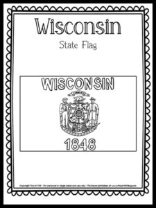 Wisconsin State Flag Coloring Page {FREE Printable!} - The Art Kit