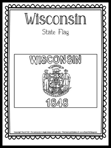 Wisconsin State Flag Coloring Page {FREE Printable!} - The Art Kit