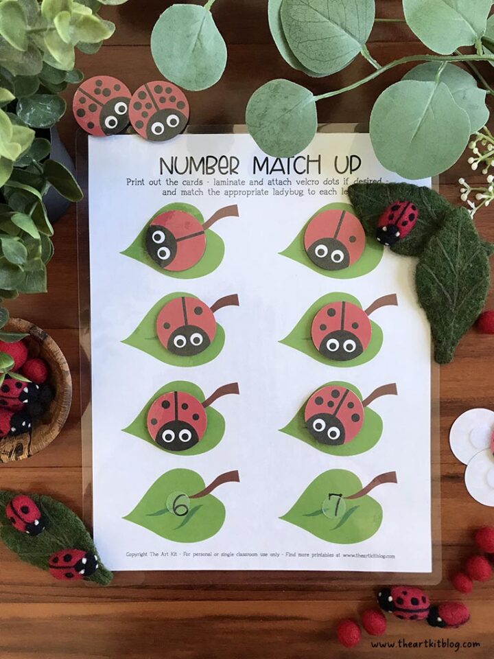 ladybug number match printable the art kit 3 - The Art Kit