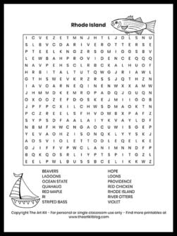 Rhode Island Word Search Coloring Page {FREE Printable Download!} - The ...