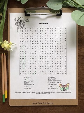 California Word Search Coloring Page {FREE Printable Download!} - The ...