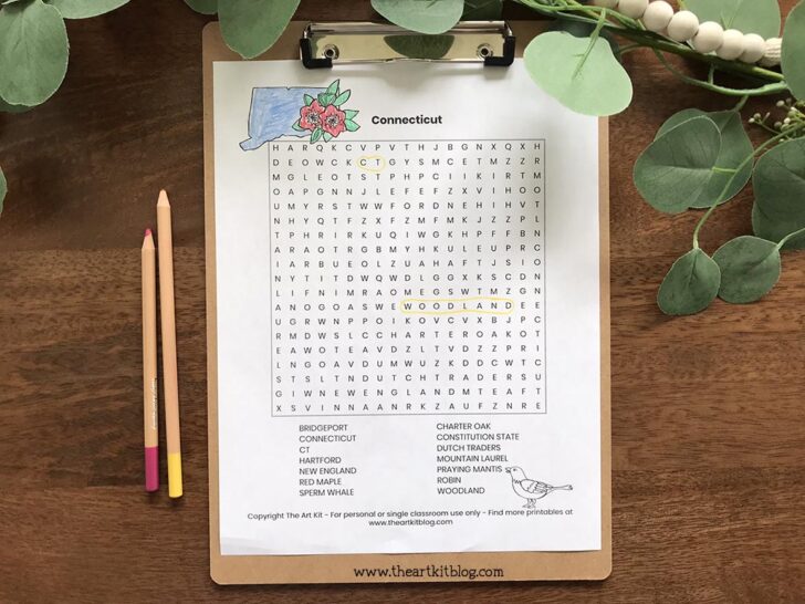 Connecticut Word Search Coloring Page {FREE Printable Download!} - The ...