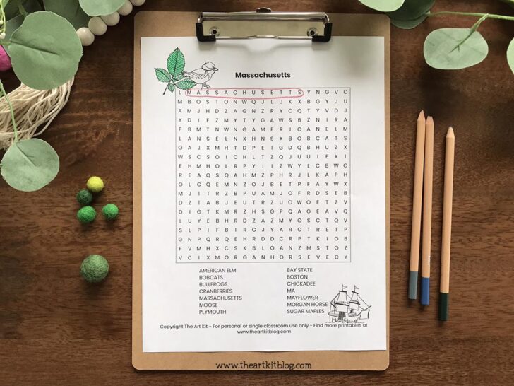 Massachusetts Word Search Coloring Page {FREE Printable Download ...