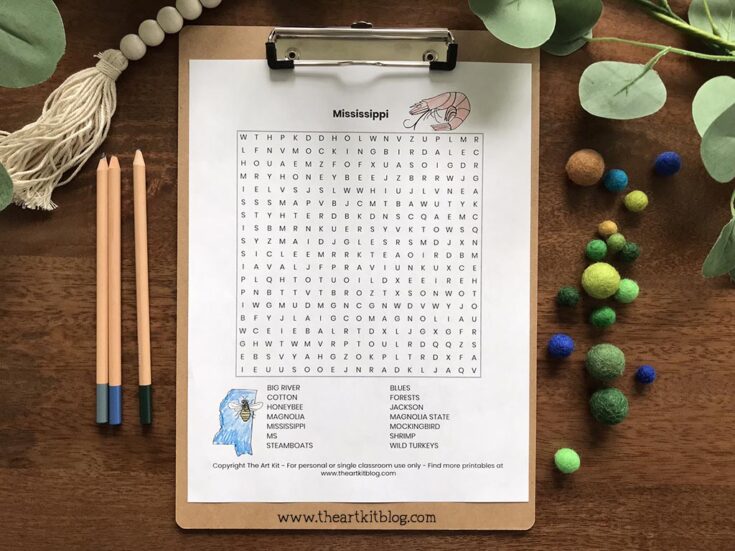 Mississippi Word Search Coloring Page {FREE Printable Download!} - The ...