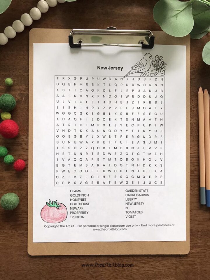 New Jersey Word Search Coloring Page {FREE Printable Download!} - The ...