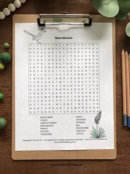 New Mexico Word Search Coloring Page {FREE Printable Download!} - The ...