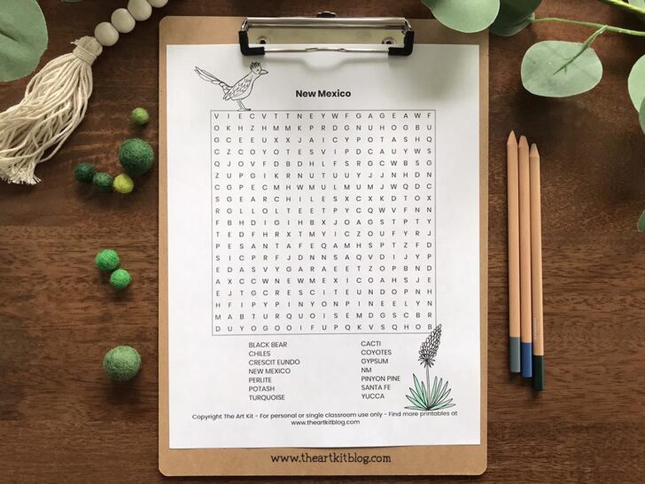 New Mexico Word Search Coloring Page {FREE Printable Download!} - The ...