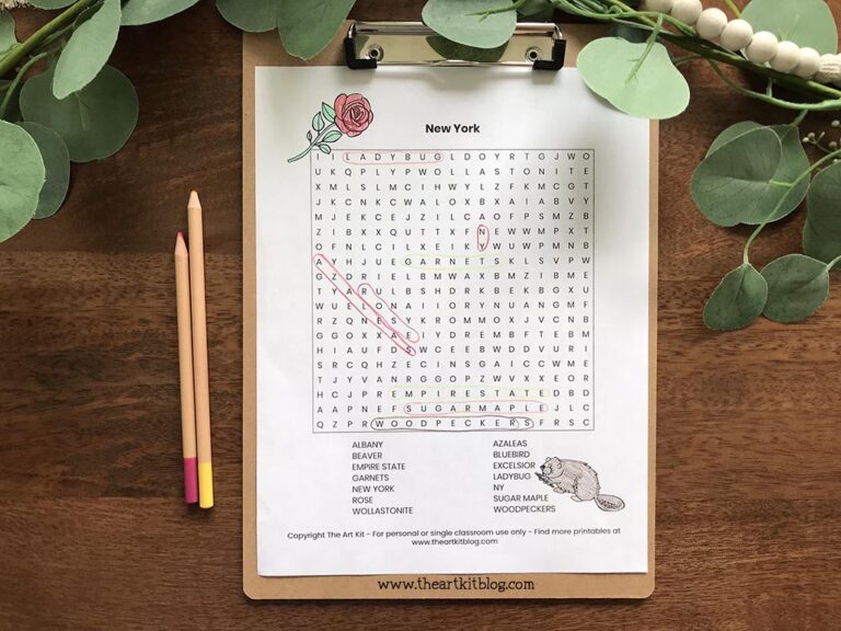 New York Word Search Coloring Page {FREE Printable Download!} - The Art Kit