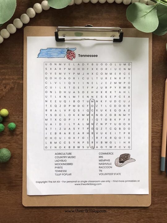 Tennessee Word Search Coloring Page {FREE Printable Download!} - The ...