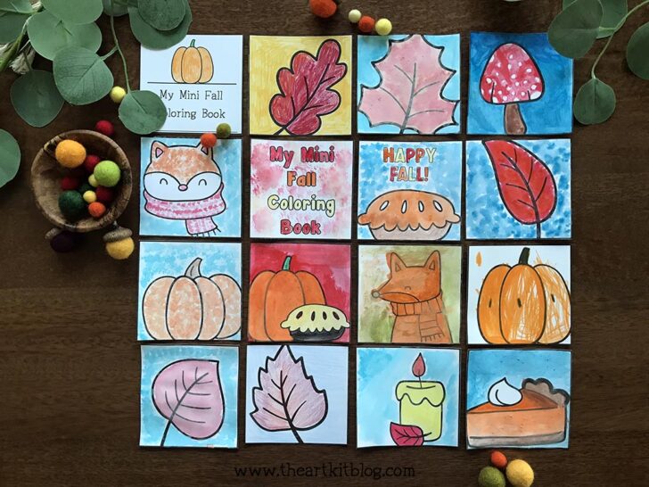 Mini Fall Coloring Pages {FREE PRINTABLE DOWNLOAD!} - The Art Kit