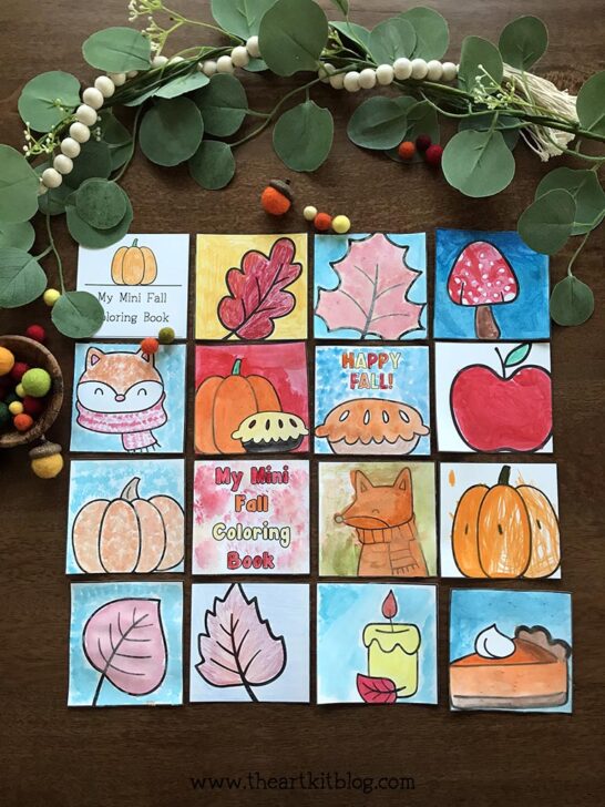 Mini Fall Coloring Pages {FREE PRINTABLE DOWNLOAD!} - The Art Kit