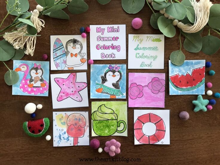CUTE! Mini Summer Coloring Pages {FREE PRINTABLE DOWNLOAD!} - The Art Kit
