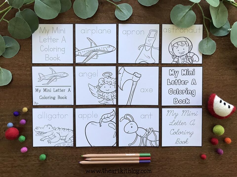 Mini Letter A Coloring Pages {FREE PRINTABLE PDF DOWNLOAD!} - The Art Kit