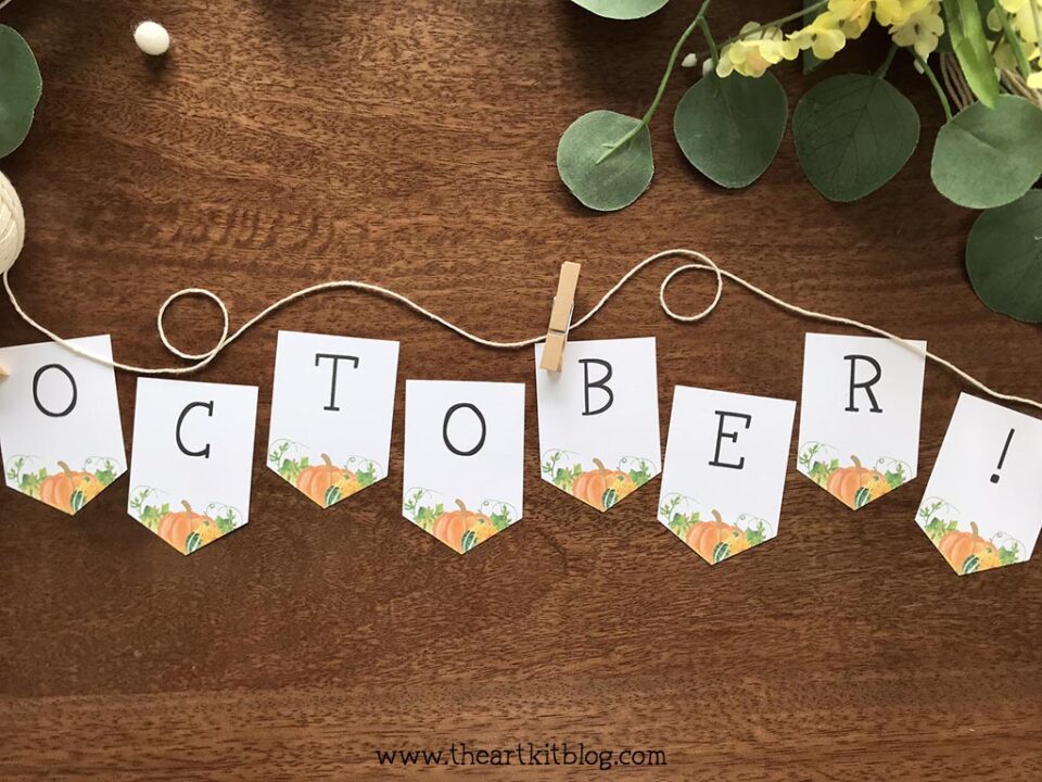October Banner {FREE PRINTABLE!} - The Art Kit