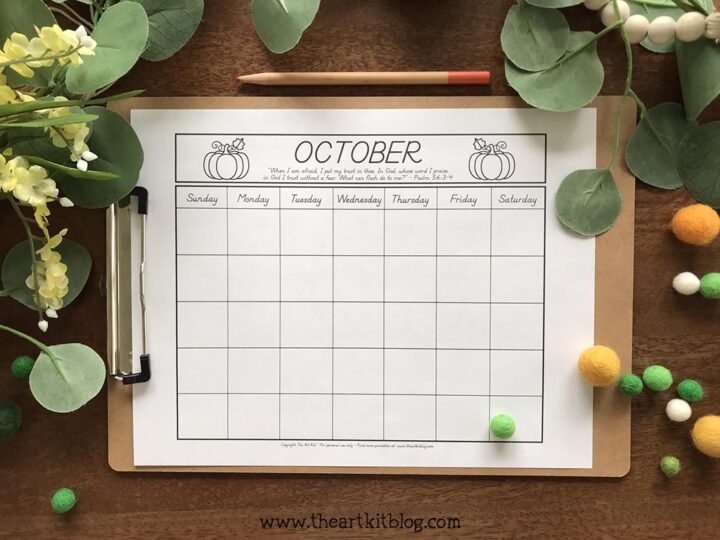 october calendar undated printable bible verse_the art kit 2 - The Art Kit