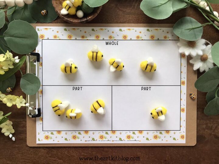 Part Part Whole Mat - Bee Themed {FREE PRINTABLE!} - The Art Kit