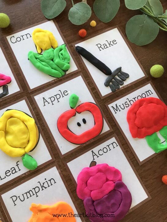 Fall Playdough Mats (Free Printable) - The Art Kit