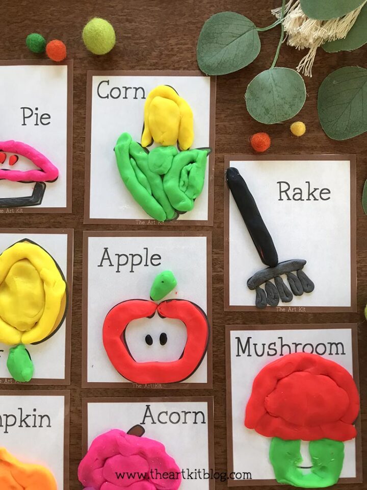 Fall Playdough Mats (Free Printable) - The Art Kit