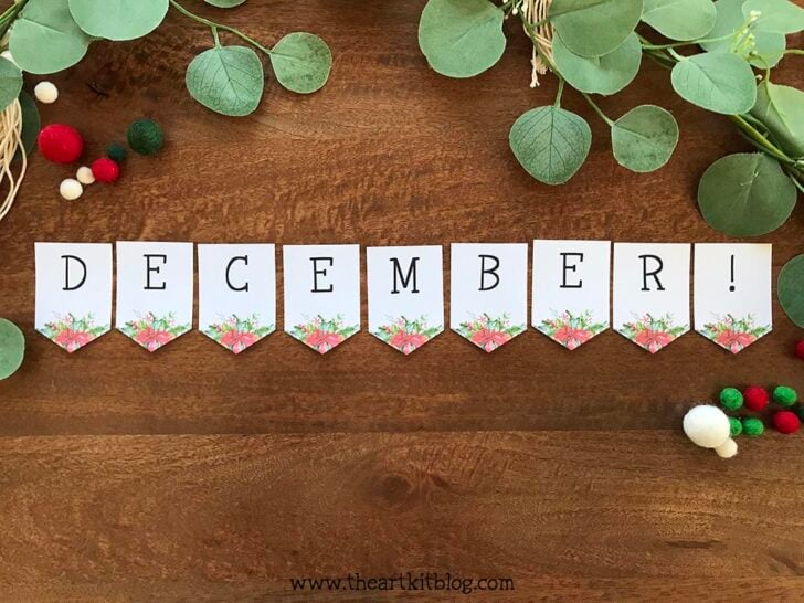 December Monthly Banner {FREE PRINTABLE!} - The Art Kit