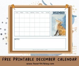 Cute! December Undated Calendar with Animal {FREE PRINTABLE DOWNLOAD ...
