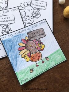 Mini Thanksgiving Cards to Color {FREE PRINTABLE} - The Art Kit