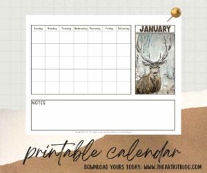 Cute! January Undated Calendar with Animal {FREE PRINTABLE DOWNLOAD ...