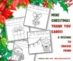 Mini Christmas Holiday Thank You Cards to Color {FREE PRINTABLE} - The ...