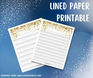 FREE Printable Lined Paper (Gold Star-Themed!) - The Art Kit