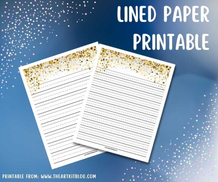 FREE Printable Lined Paper (Gold Star-Themed!) - The Art Kit